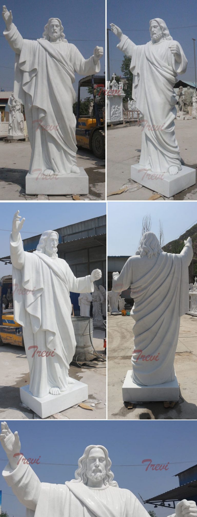 Religious outdoor garden statues of large white marble christ Jesus for ...