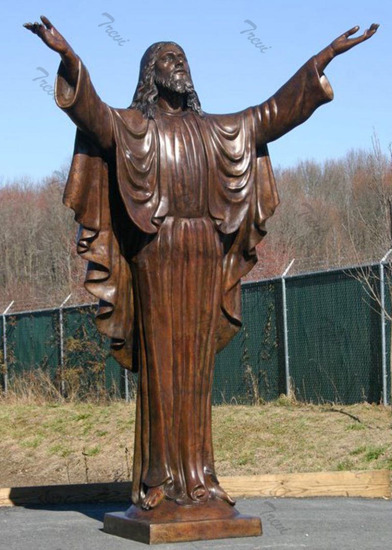 Large bronze religious statues of life size jesus open arms designs for ...