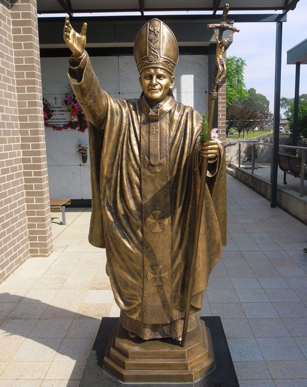 Outdoor catholic garden statues of bronze pope for sale TBC-18 ...